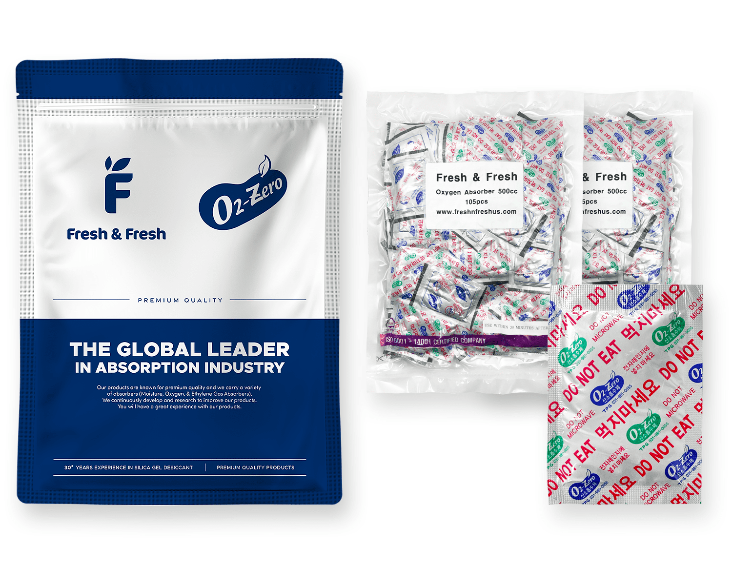 Fresh & Fresh [210 Packs] 500 CC Oxygen Absorbers(2 Bag of 105 Packets ...