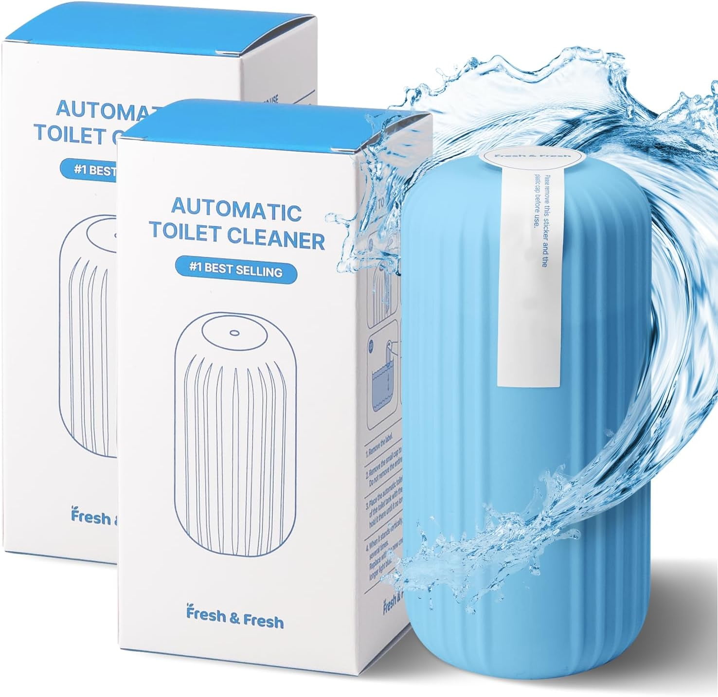 Fresh & Fresh Automatic Toilet Bowl Cleaner, Sky Blue, 2 Bottles, Up to ...