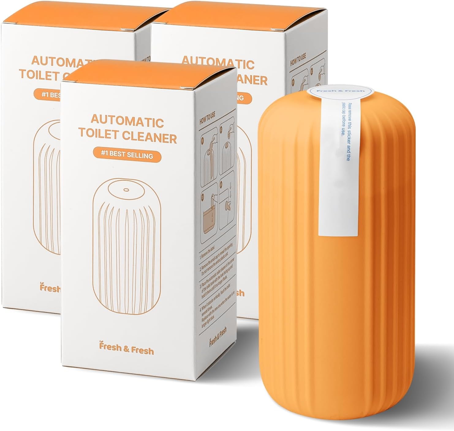 Fresh & Fresh Automatic Toilet Bowl Cleaners(Sunset Orange) - 3 Bottles ...