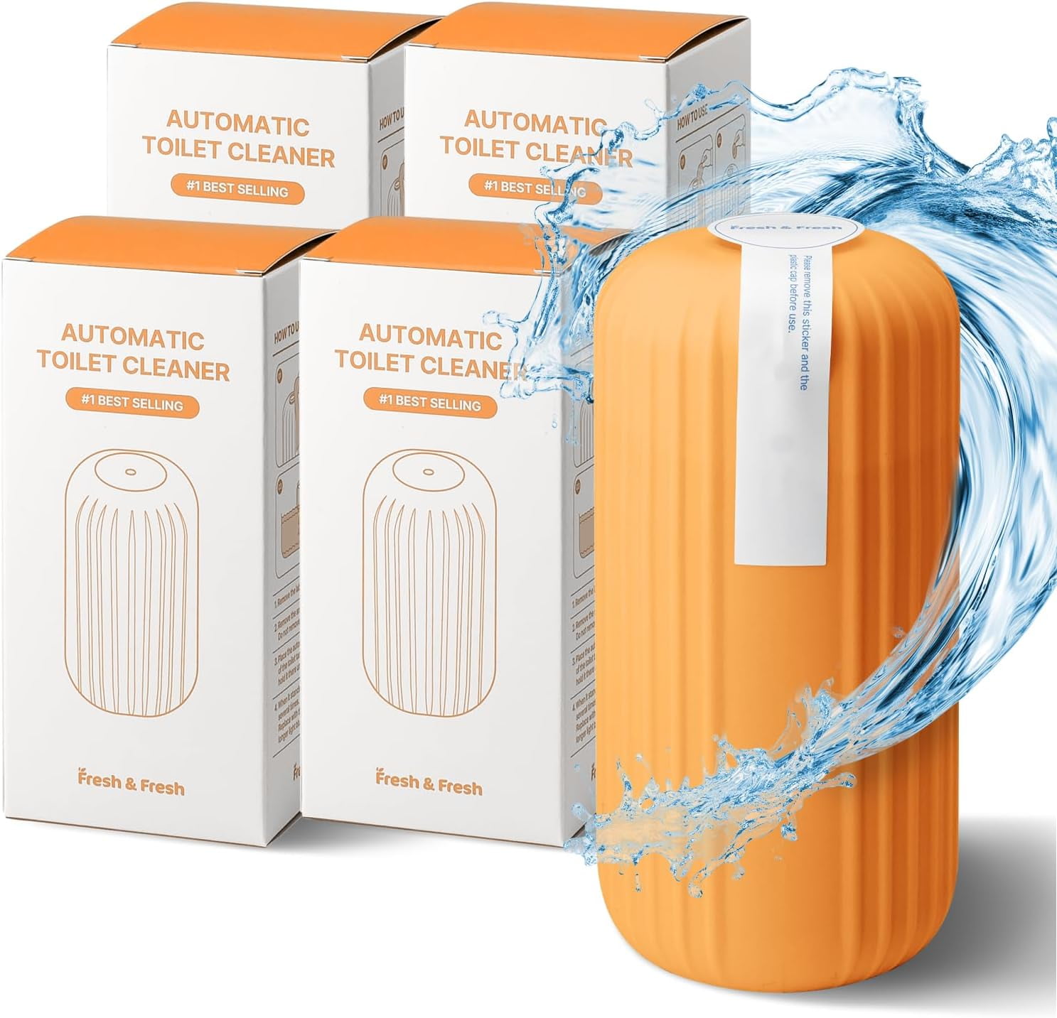 Fresh & Fresh Automatic Toilet Bowl Cleaners(Sunset Orange) - 4 Bottles ...