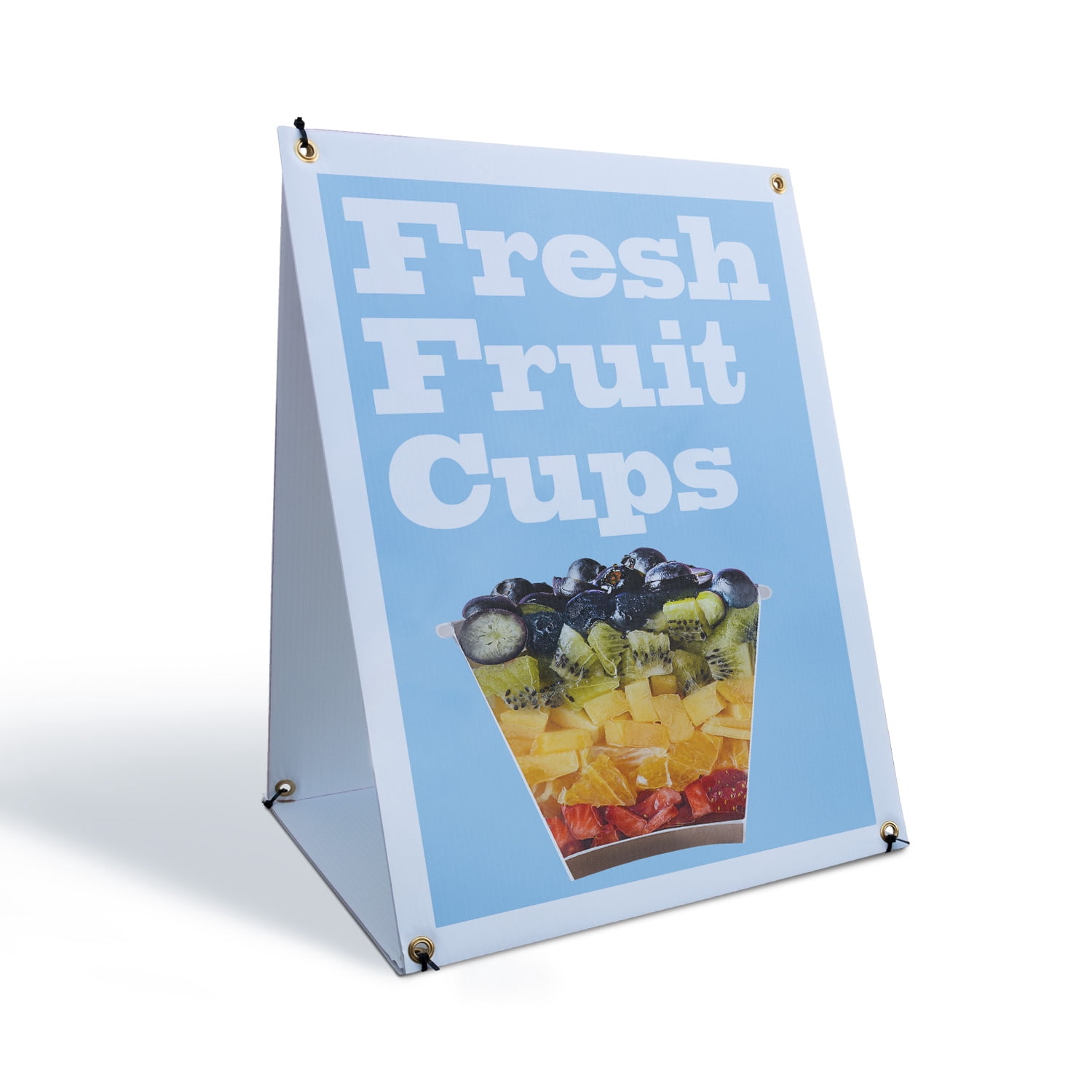 Fresh Fruit Cups Sidewalk Sign 24 Inch x 36 Inch A-Frame Images On Both ...