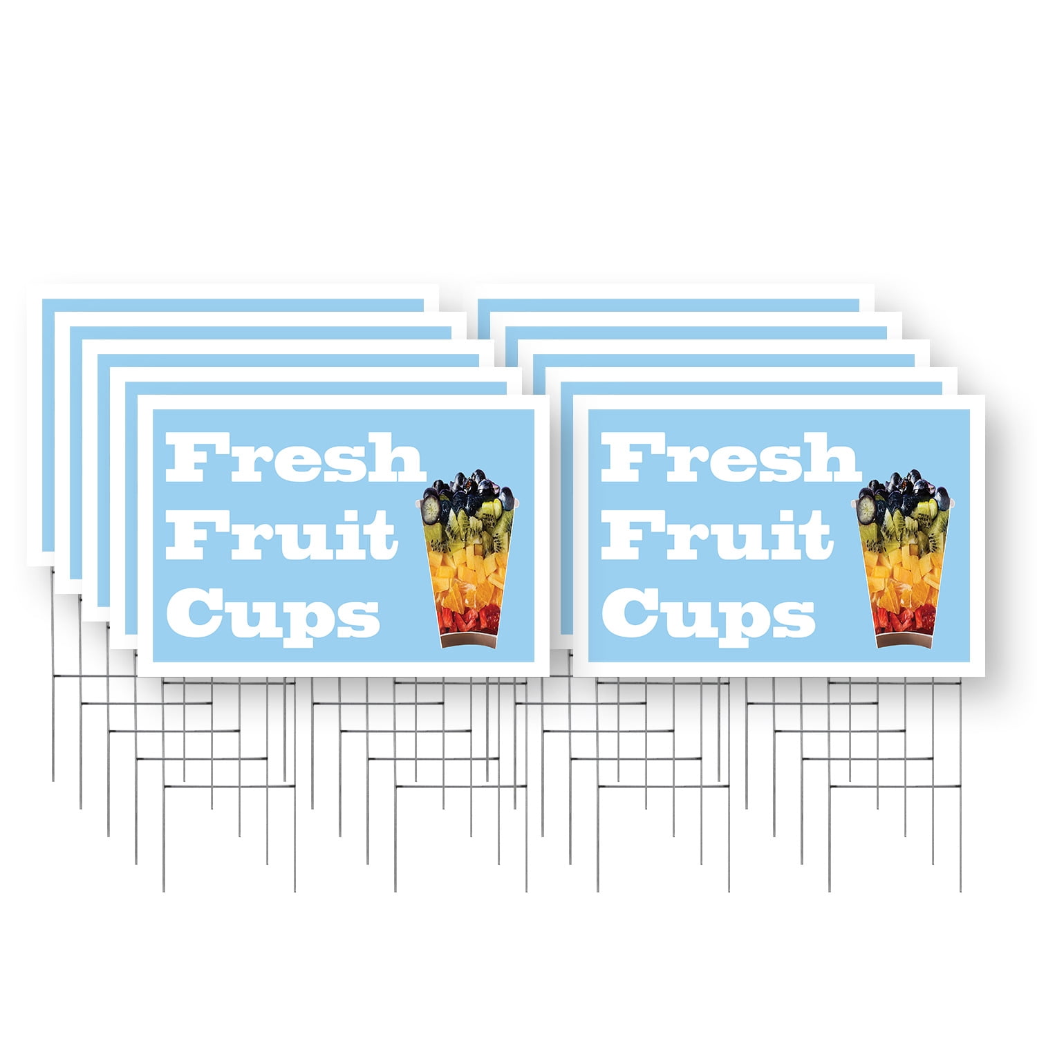 Fresh Fruit Cups Yard Sign 10 Pack of 24 Inch x 36 Inch Single Sided ...