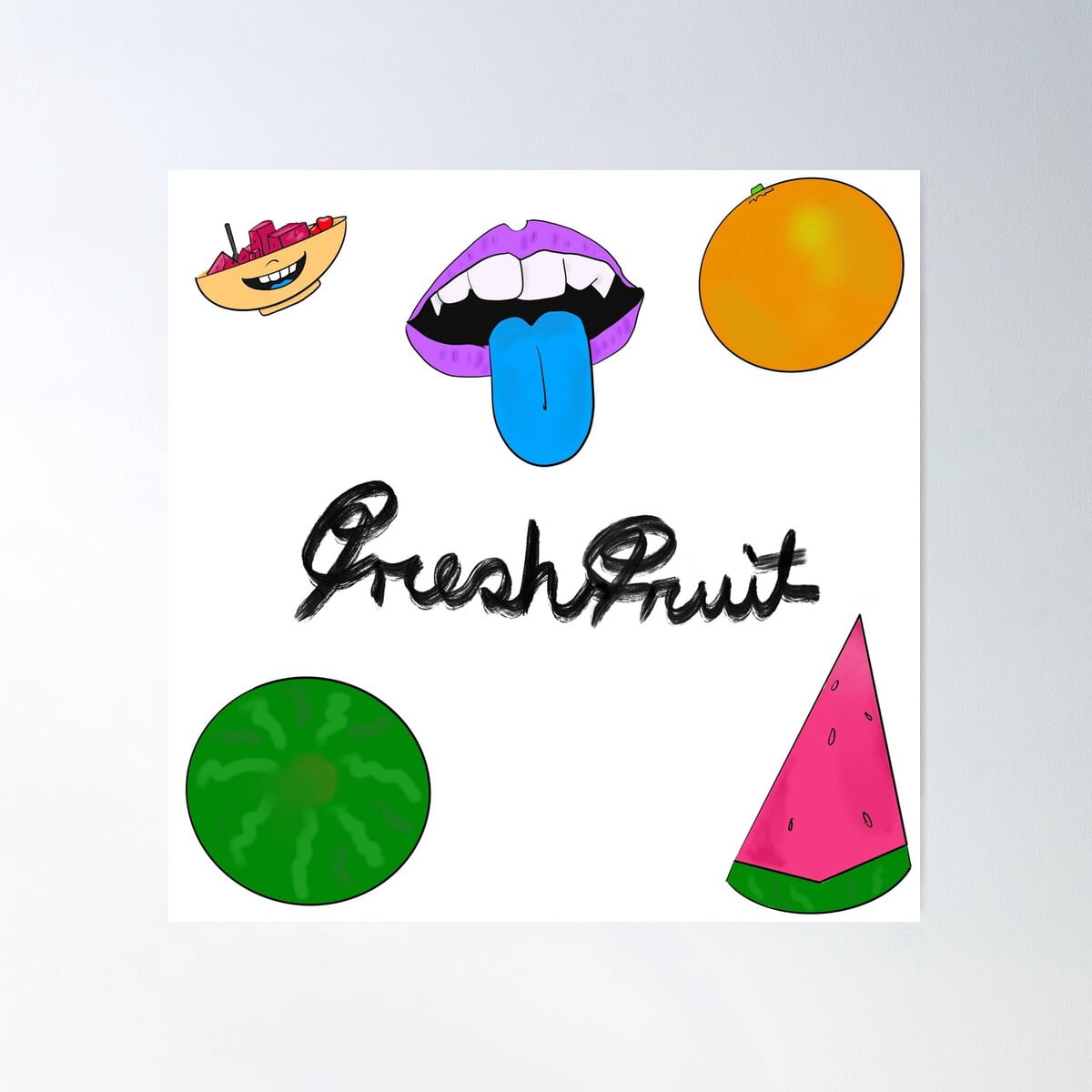 Fresh Fruit For Foodies Sticker Pack Poster Wall Art, Modern Wall Decor ...