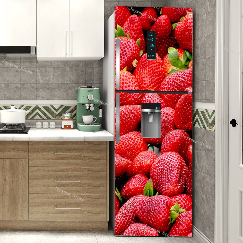 Fresh Fruit Full Door Cover Fridge Magnet Frosted Surface Material PVC ...