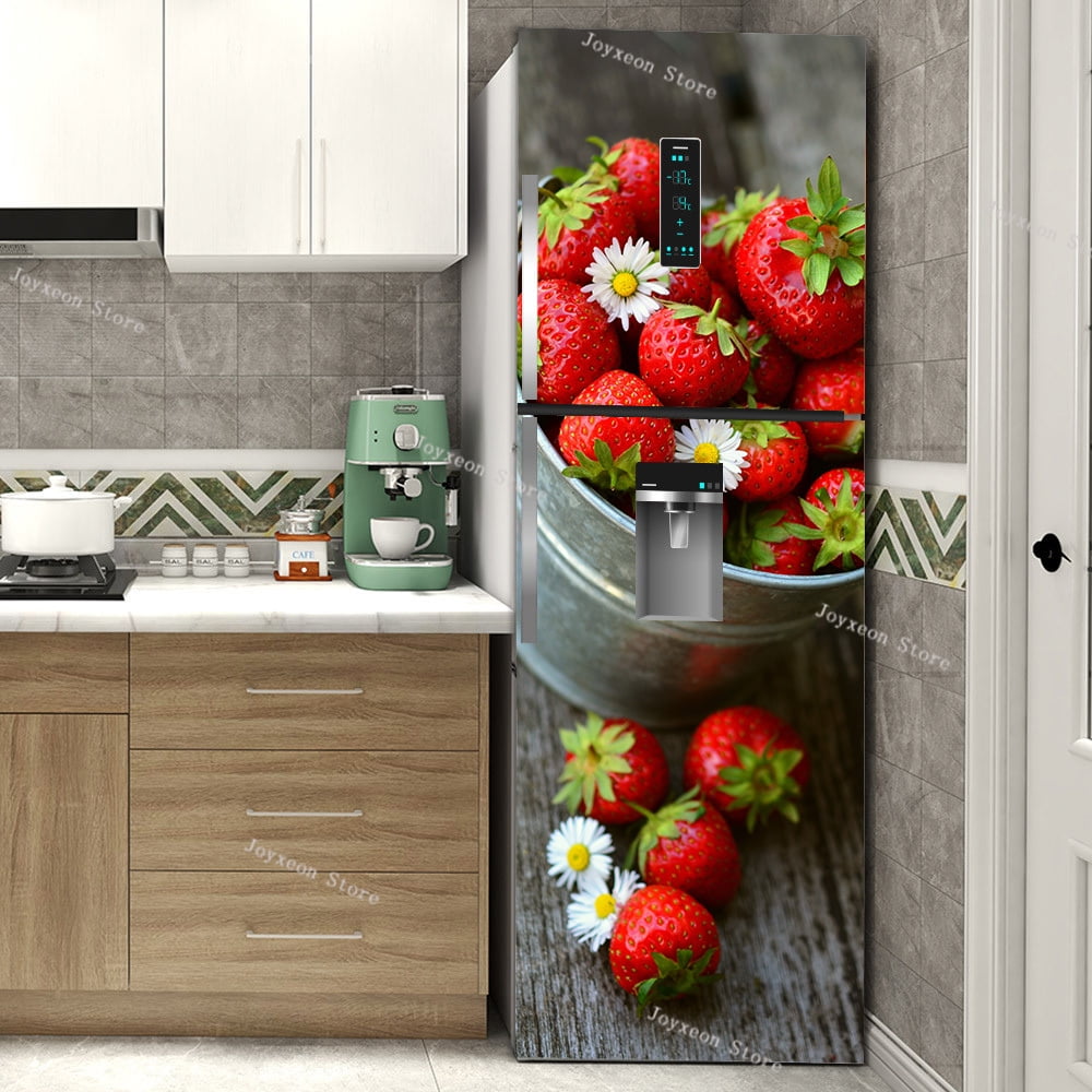 Fresh Fruit Full Door Cover Fridge Magnet Frosted Surface Material PVC ...