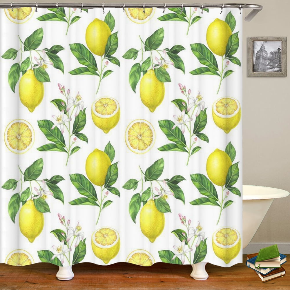 Fresh Fruit Pine lemon Peach Printed Shower Curtains Frabic Waterproof Polyester - Walmart.com