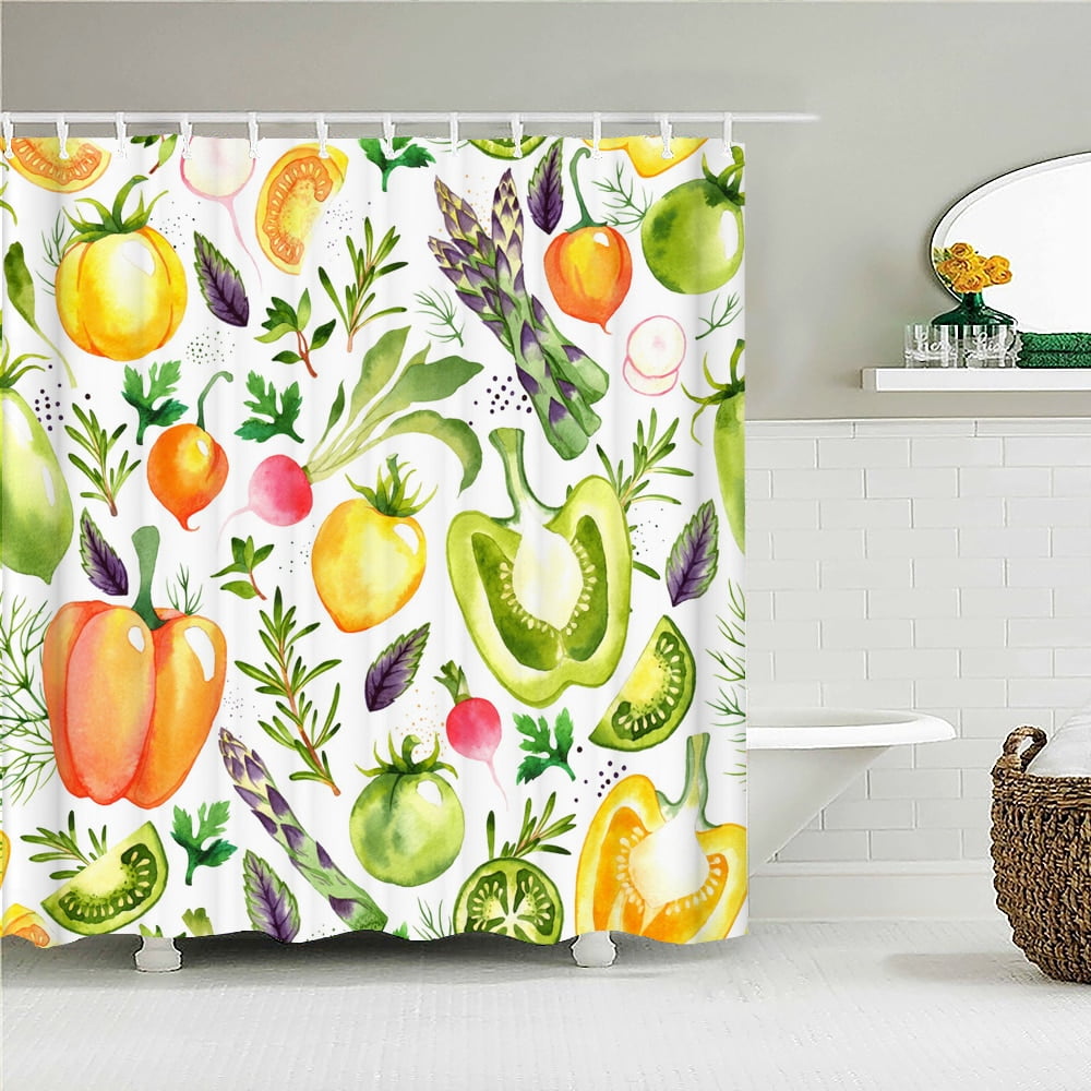 Fresh Fruit Pineapple Shower Curtain 3D Bath Screen Waterproof Fabric ...