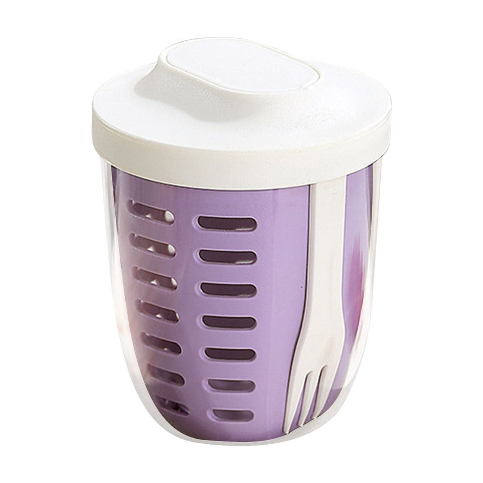 Fresh Fruit Salad Storage Cup To Go With Lids, Fork & Drain Baskets ...