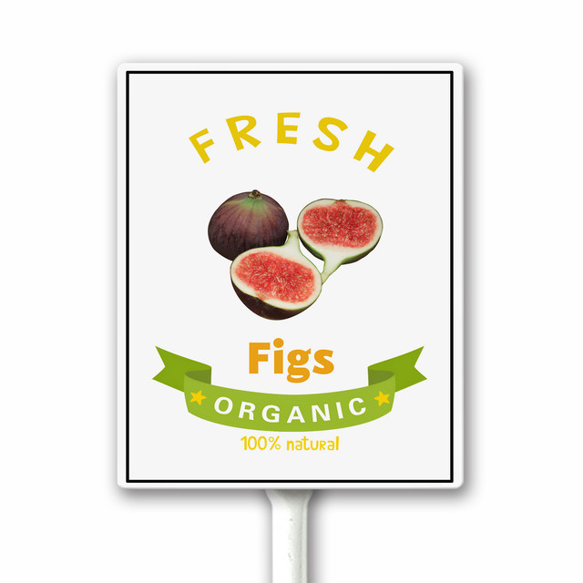 Fresh Fruit Signs Figs Organic Fruits Nursery Garden Label Sign With ...