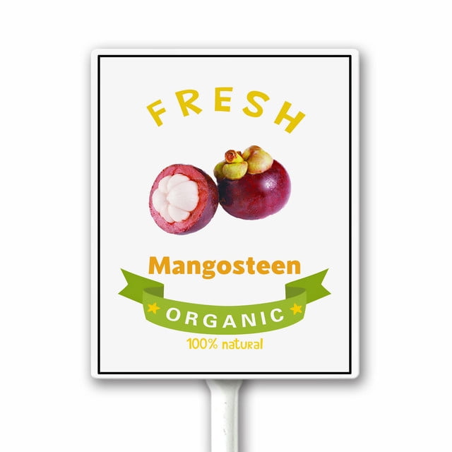 Fresh Fruit Signs Mangosteen Organic Fruits Nursery Garden Label Sign ...