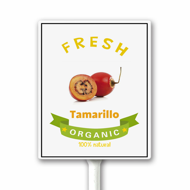 Fresh Fruit Signs Tamarillo Organic Fruits Nursery Garden Label Sign ...