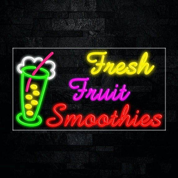 Fresh Fruit Smoothies LED Neon Sign 33"L x 18"H #31710 - Walmart.com