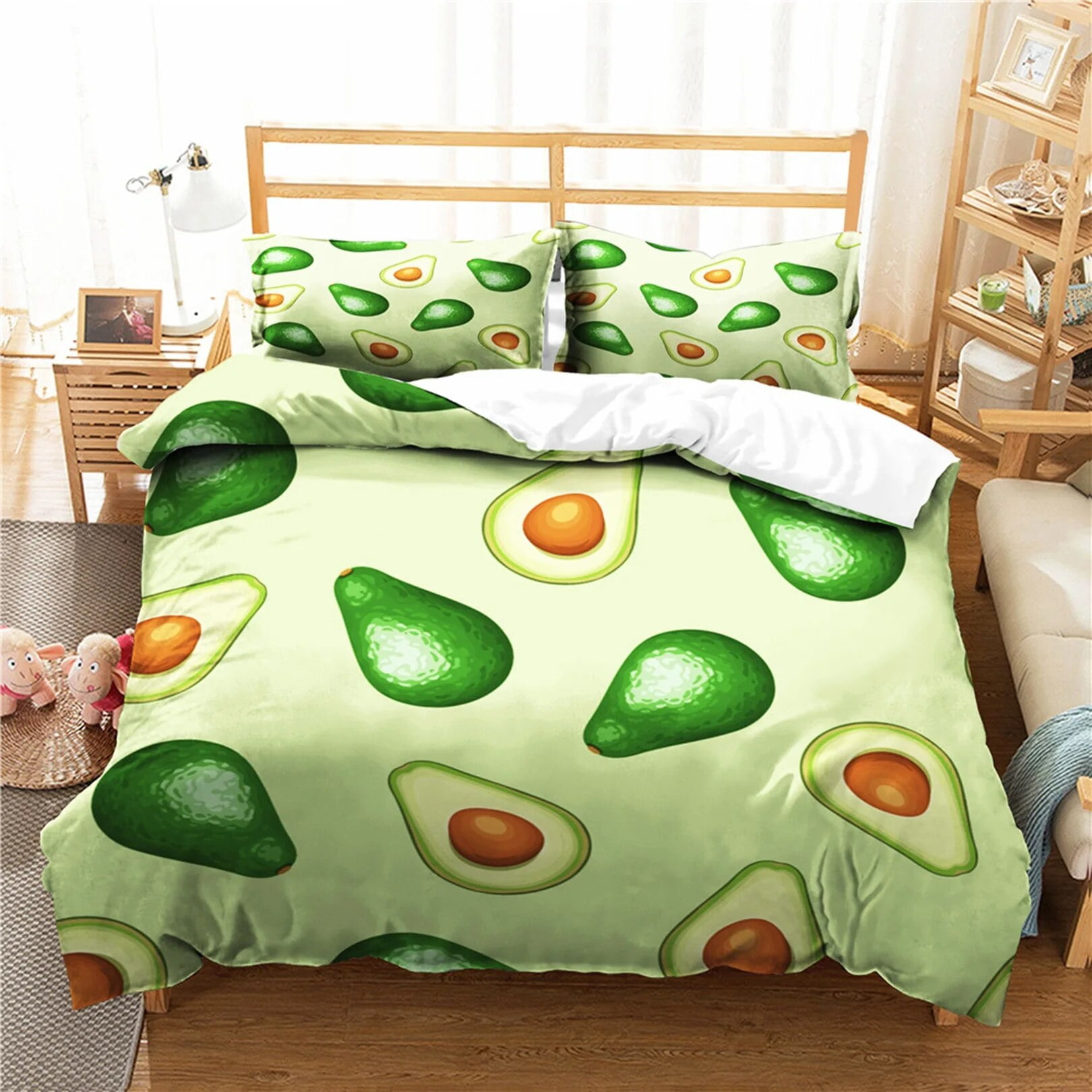 Fresh Fruit Theme Duvet Cover Set 3D Yellow Mangoes Pattern Polyester ...
