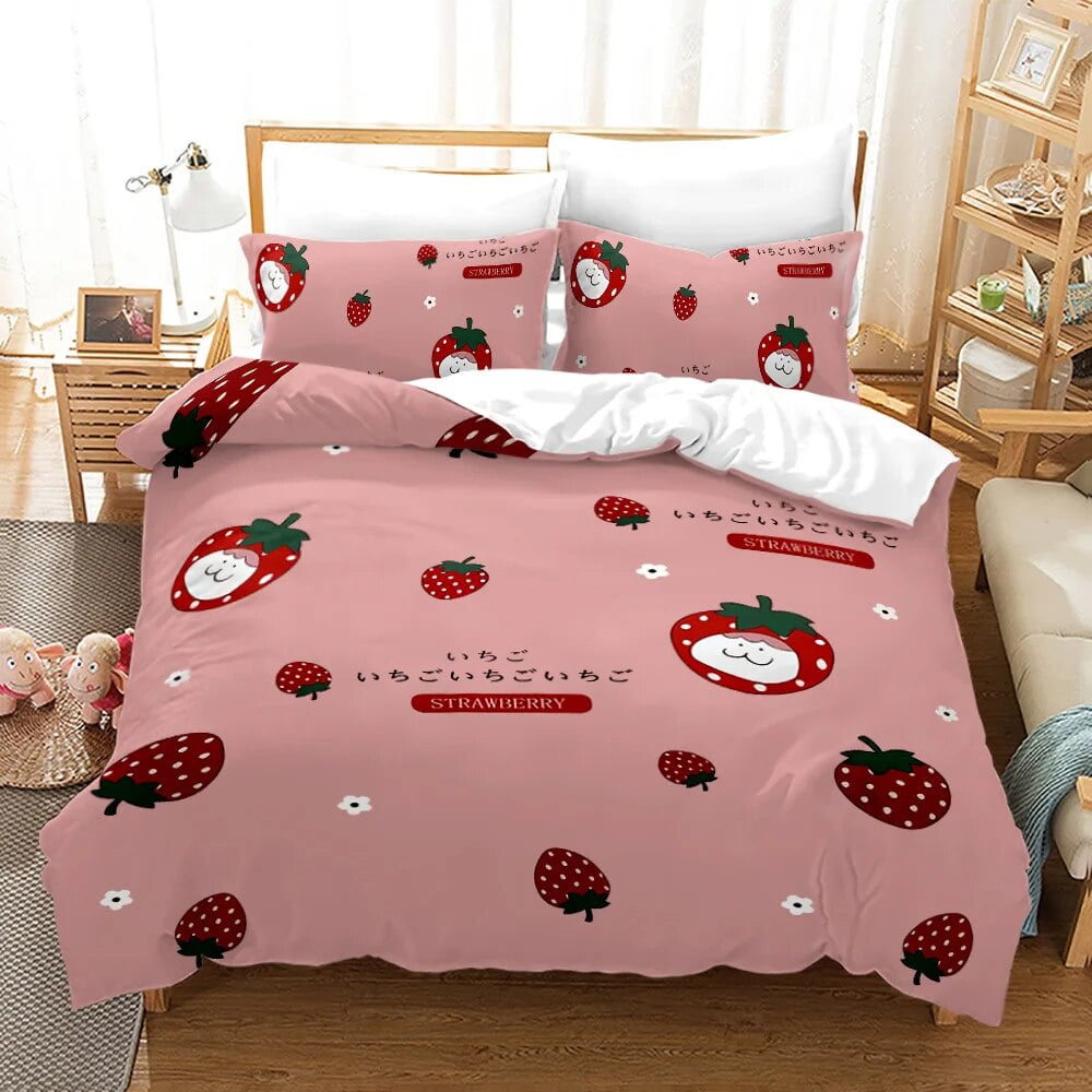 Fresh Fruit Theme Duvet Cover Set 3D Yellow Mangoes Pattern Polyester ...
