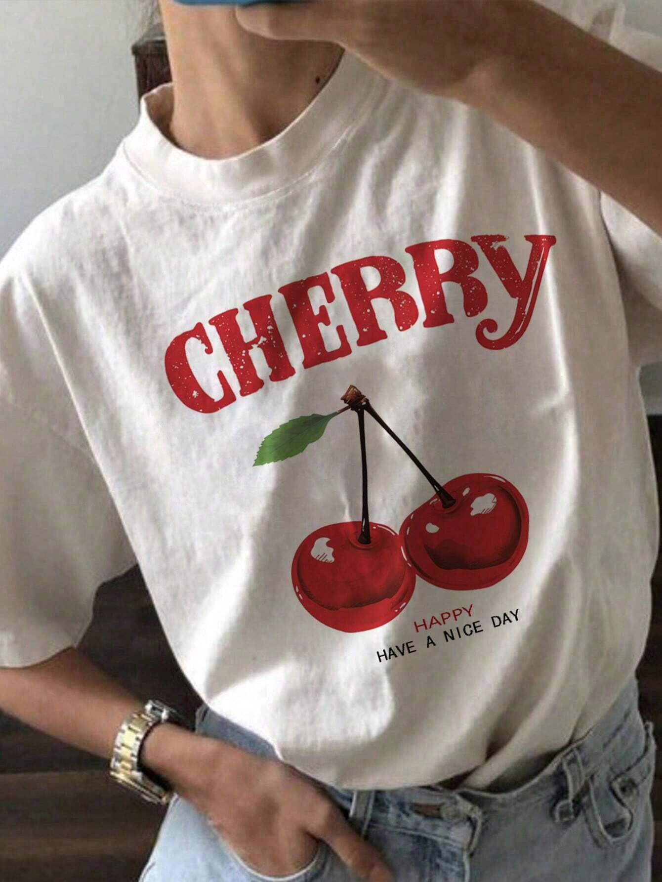 Fresh Fruit - Themed Cherry Graphic Tee - Walmart.com