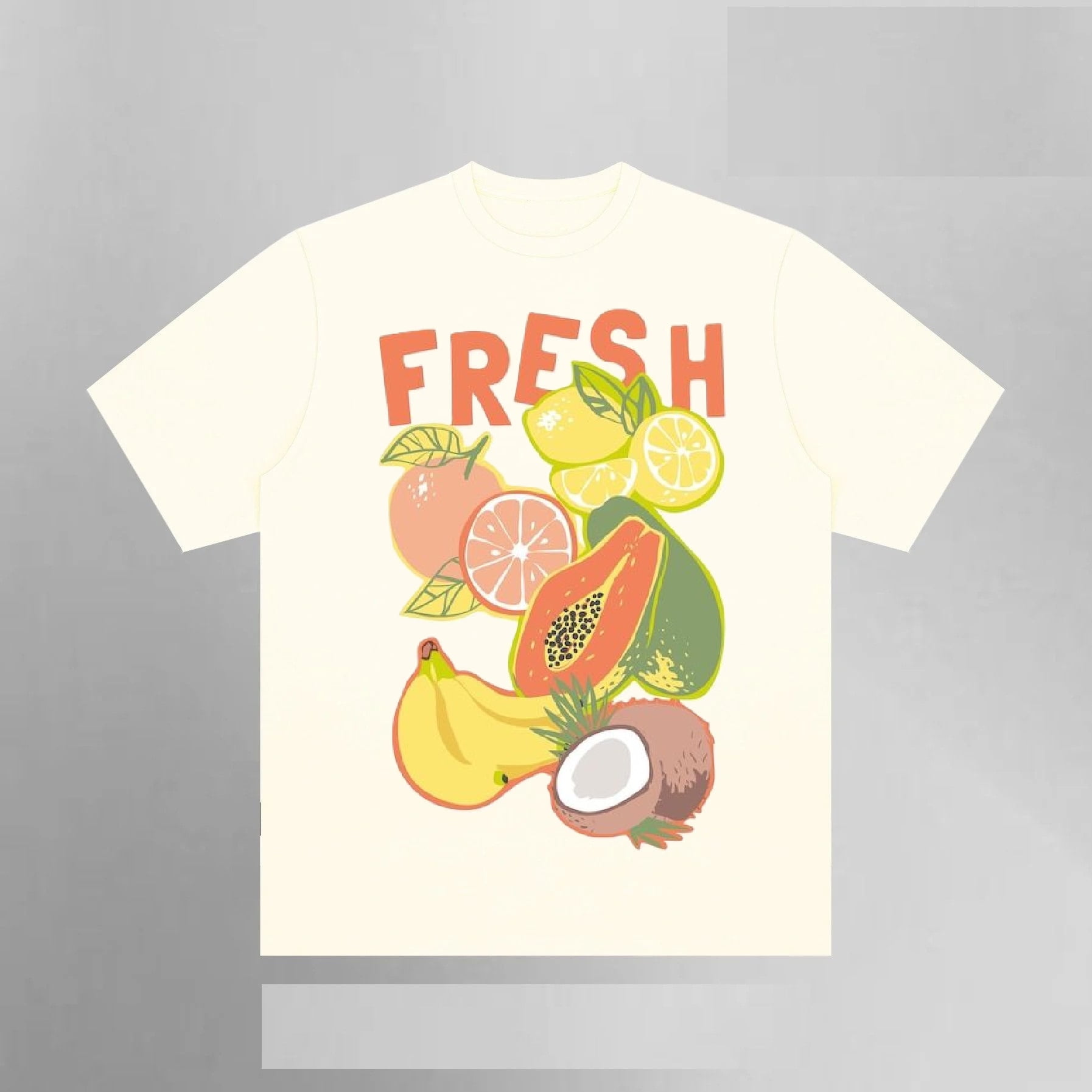 Fresh Fruit Vibes Tee, Tropical Mixed Fruit Graphic Shirt for Bright ...