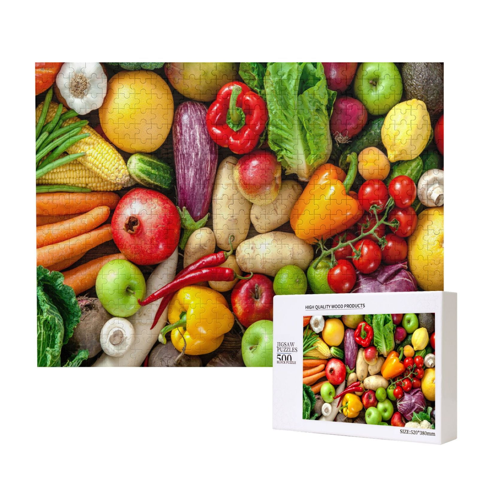 Fresh Fruits And Vegetables Jigsaw Puzzles 500 Pieces Wooden Jigsaw Toy ...