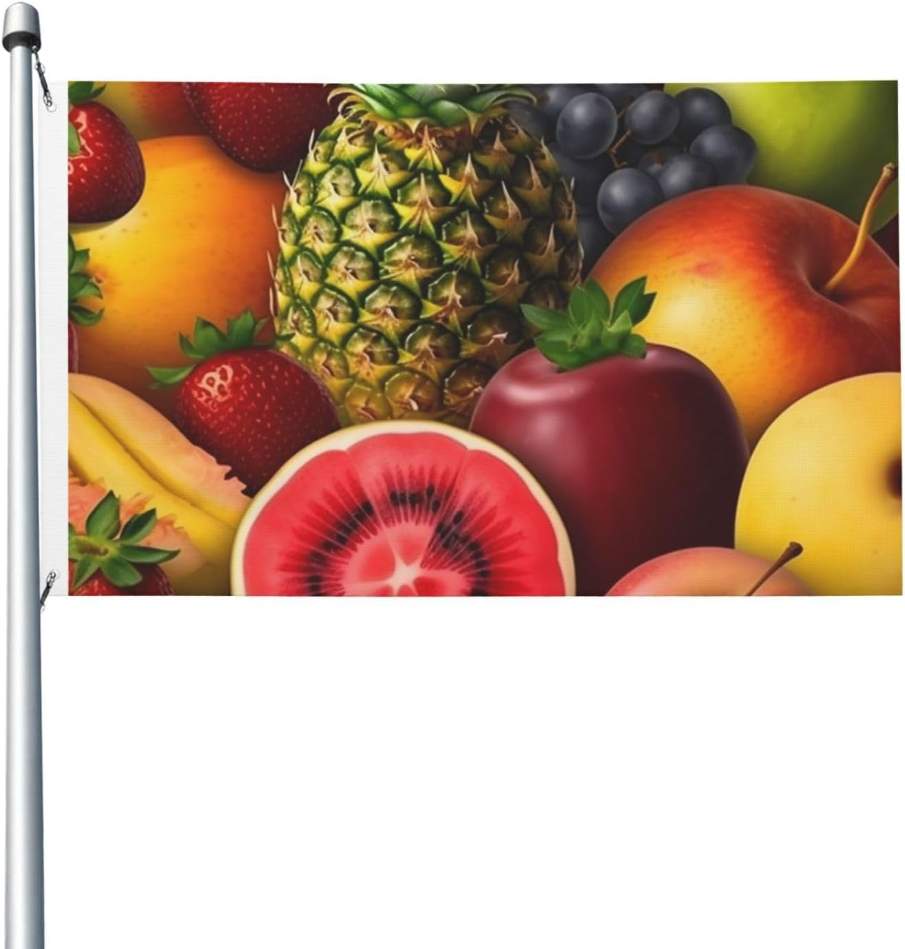Fresh Fruits Pineapple Flag 4x6 ft Flags for Outside Funny Banner ...