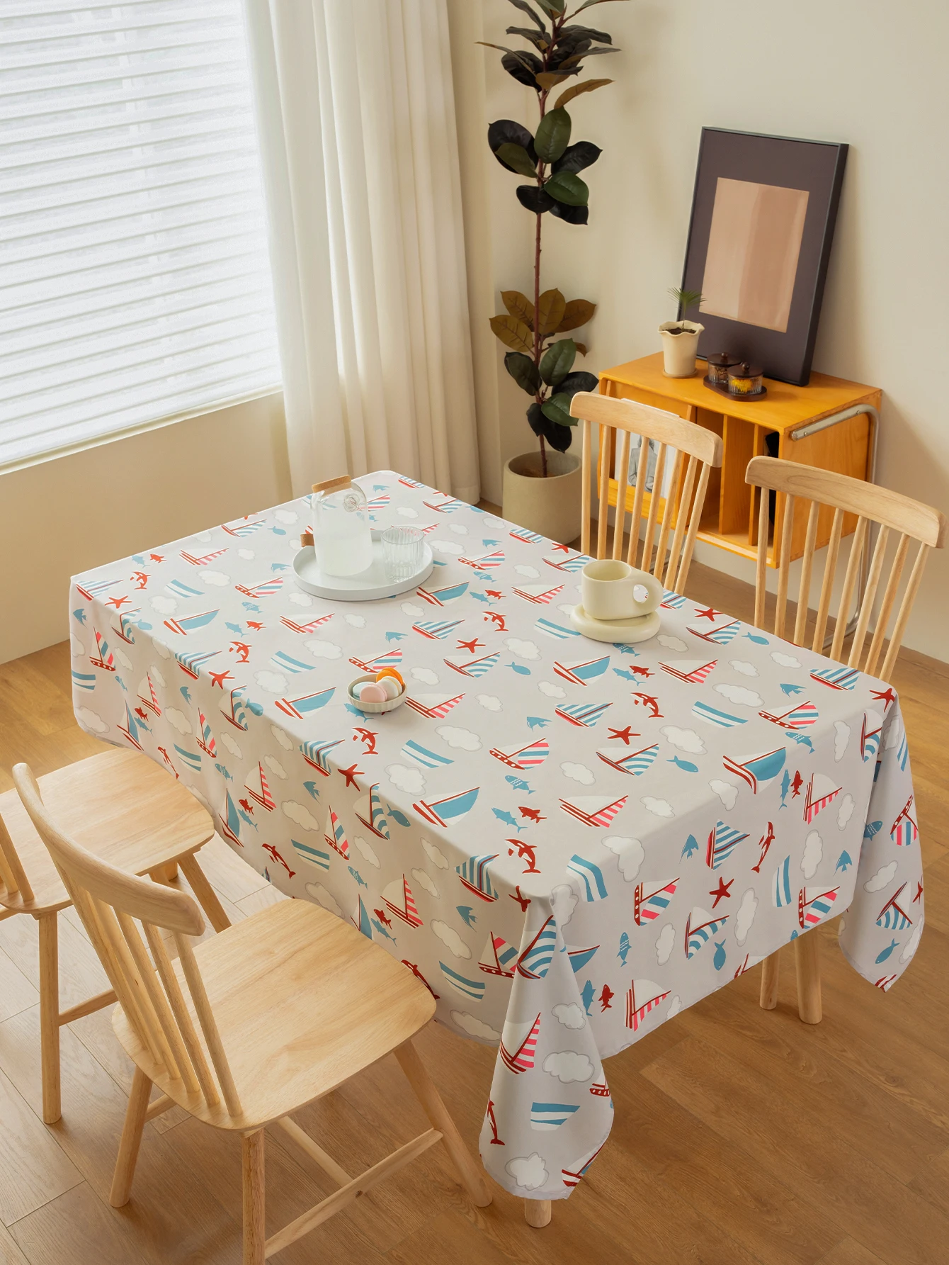Fresh Geometric Print Versatile Waterproof Restaurant Coffee Table ...