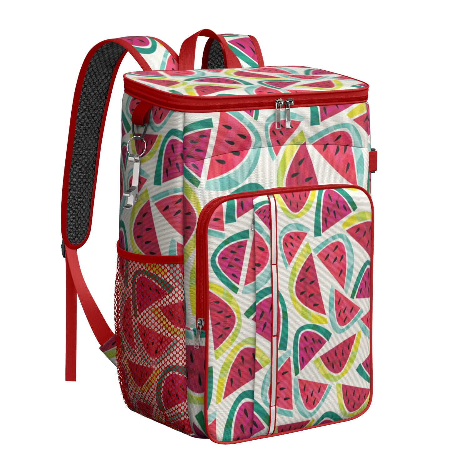 Fresh Geometric Watermelon Cooler Backpack - Insulated Soft Cooler Bag ...