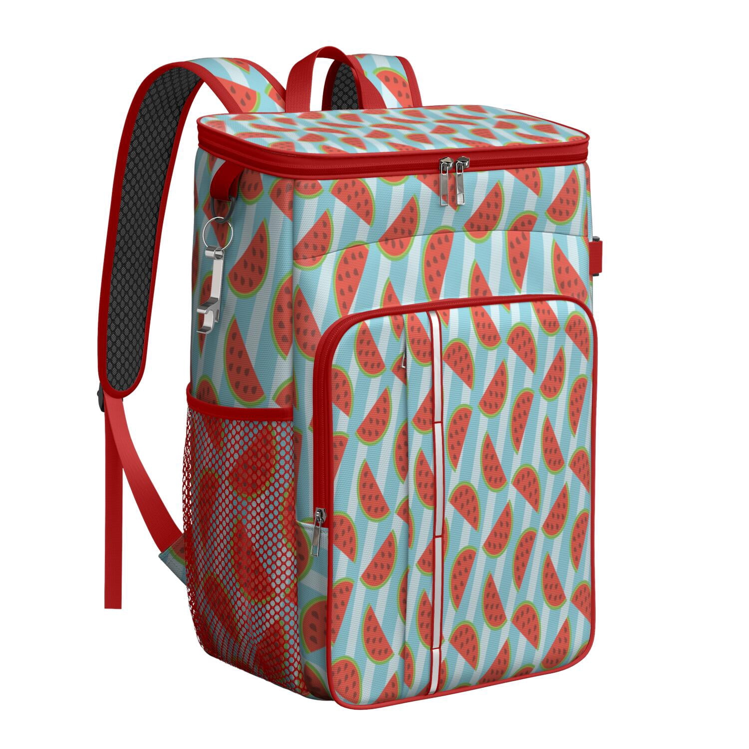 Fresh Geometric Watermelon Cooler Backpack - Insulated Soft Cooler Bag ...