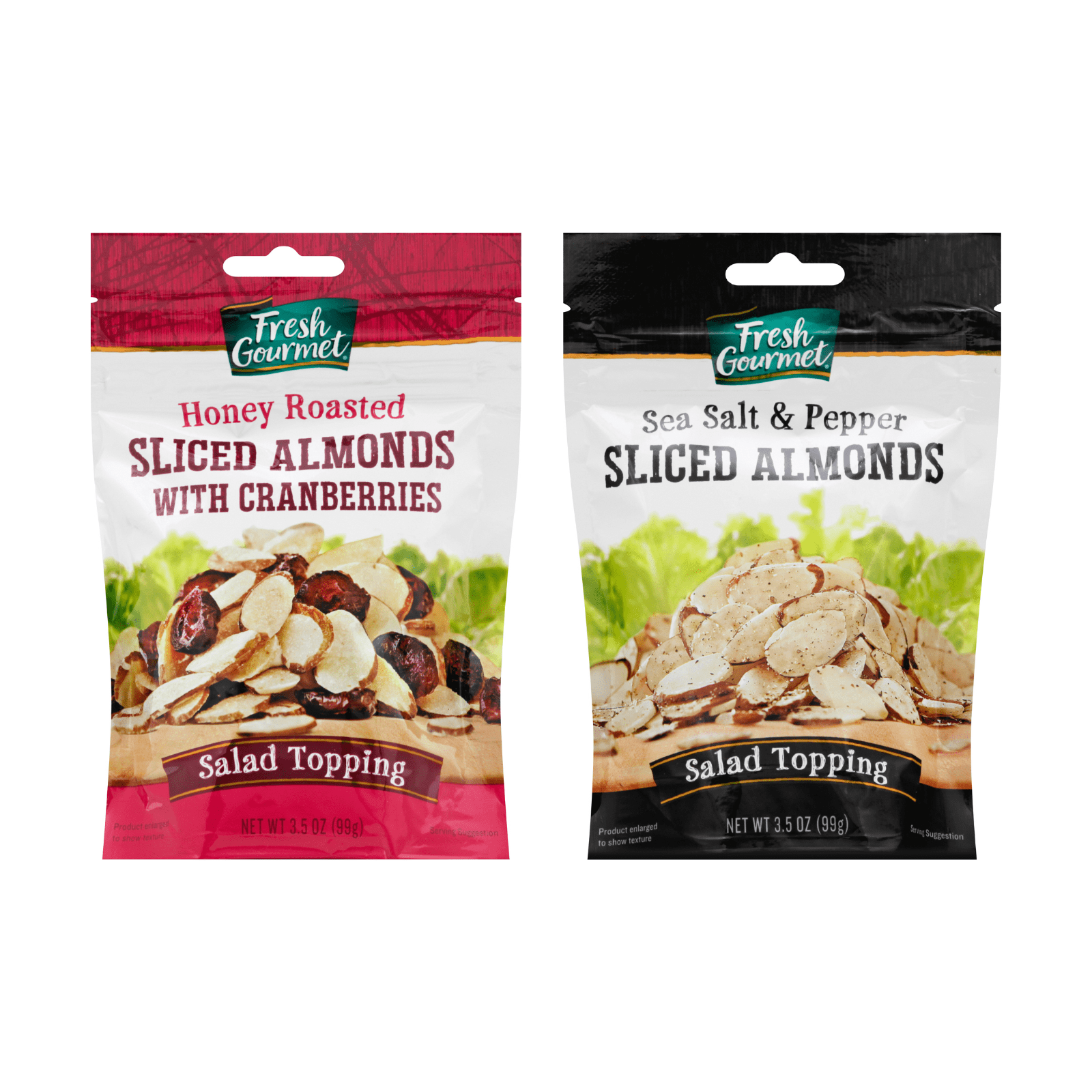 Fresh Gourmet Almond Lover's Variety, Sliced Sea Salt & Pepper Almonds ...