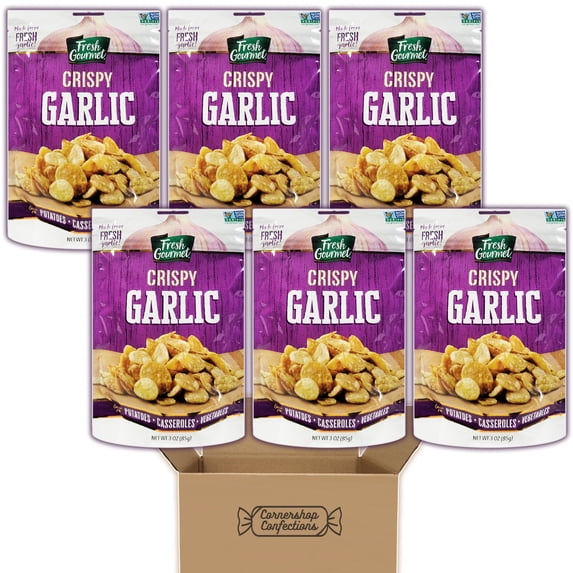 Fresh Gourmet Crispy Garlic, 6-Pack of 3.5 oz Resealable Bags, Salad ...