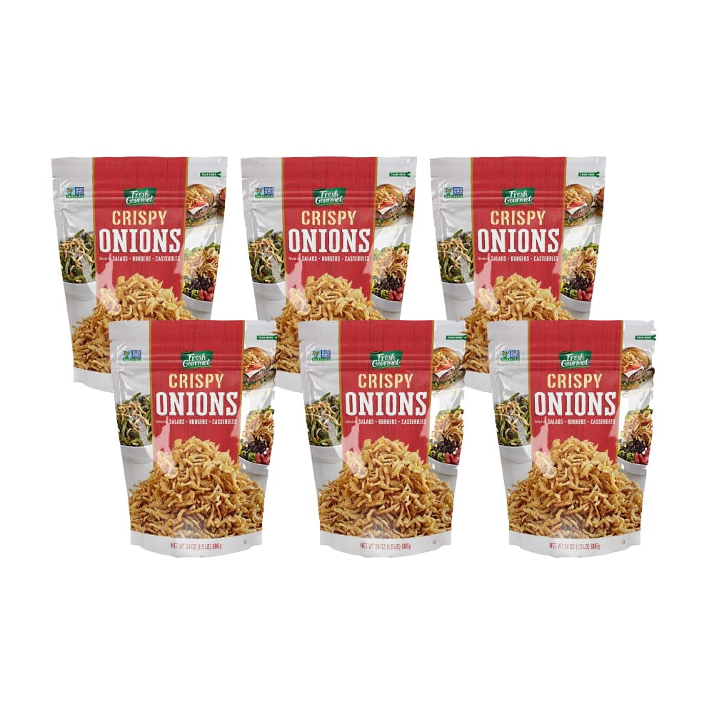 Fresh Gourmet Lightly Salted Crispy Onions, 24 OZ, Pack of 6 - Walmart.com