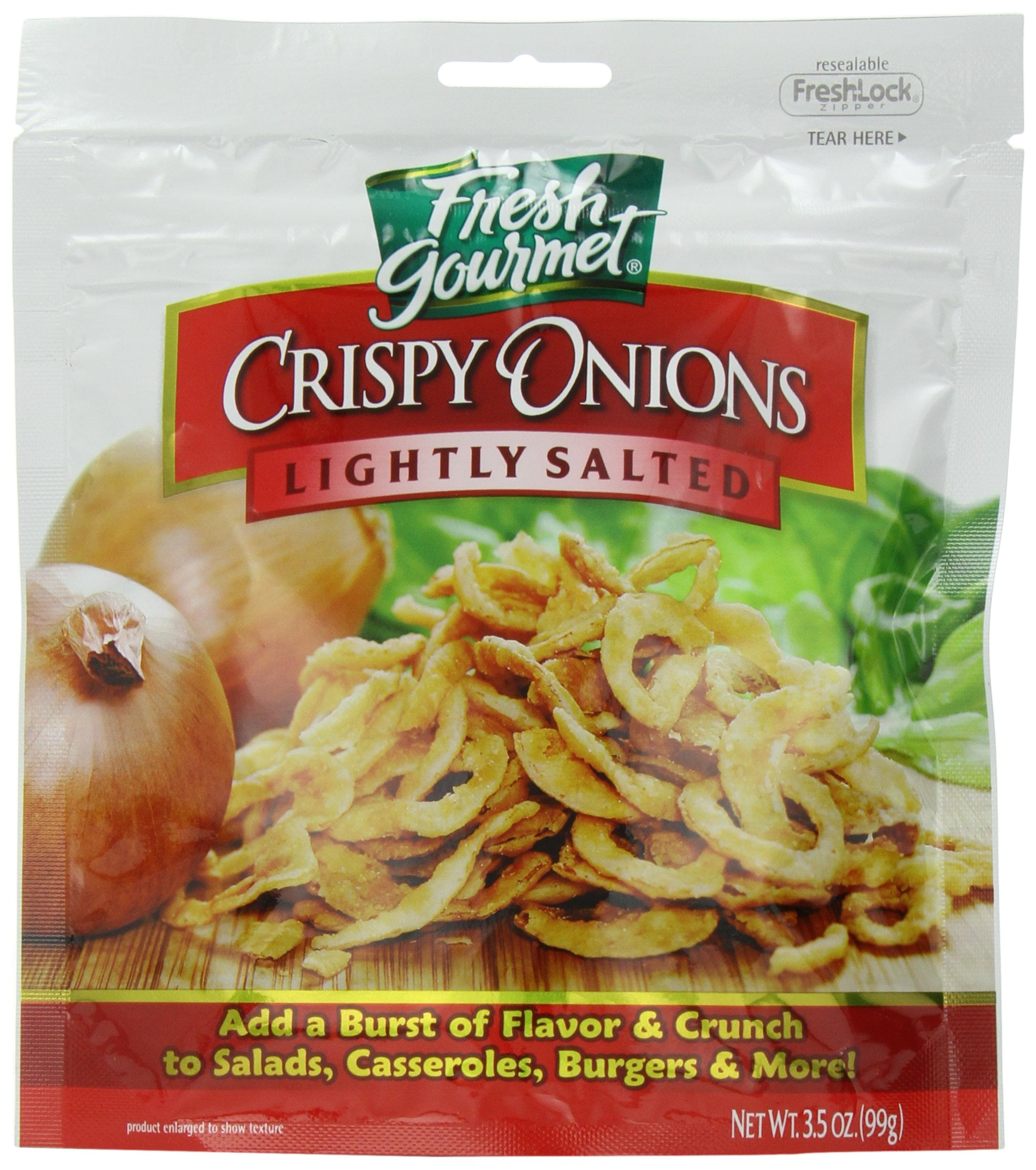 Fresh Gourmet Crispy Onions, Lightly Salted, 3.5oz (Pack of 2 ...