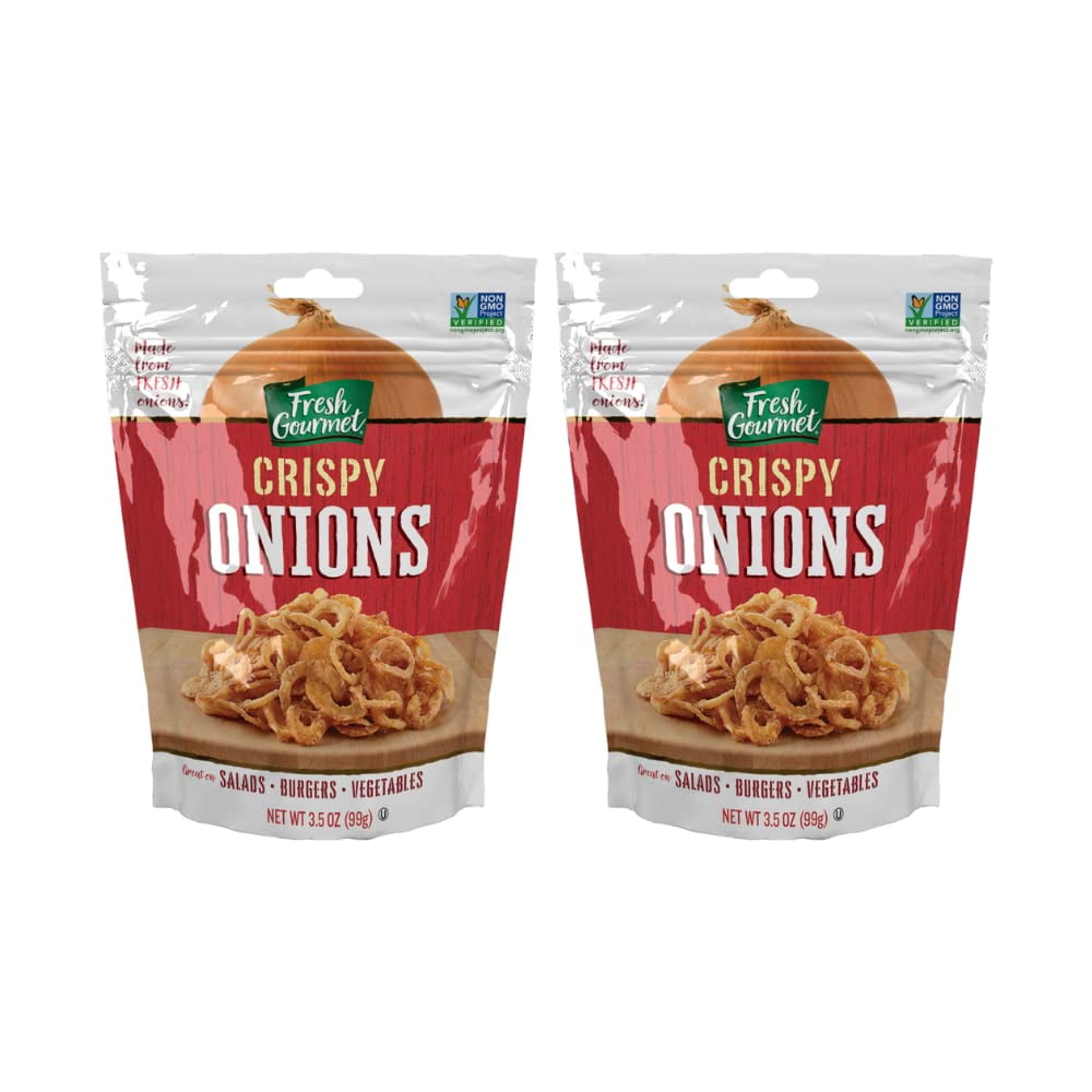 Fresh Gourmet Crispy Onions, Lightly Salted Snack and Salad Topper, 3.5 ...