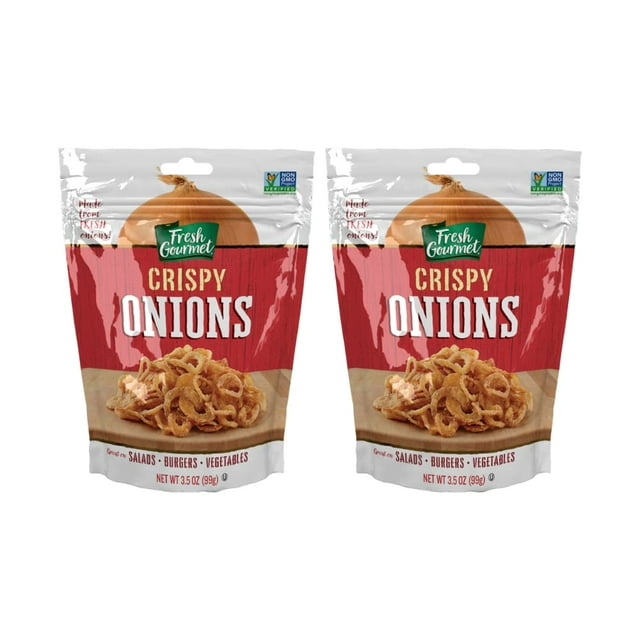 Fresh Gourmet Crispy Onions Snack and Salad Topper 3.5 oz (Pack of 2 ...