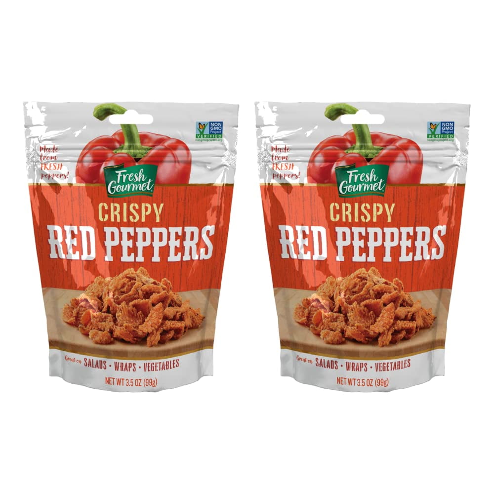 Fresh Gourmet Crispy Red Peppers, Fried Salad Toppings, 3.5 oz Pack of ...