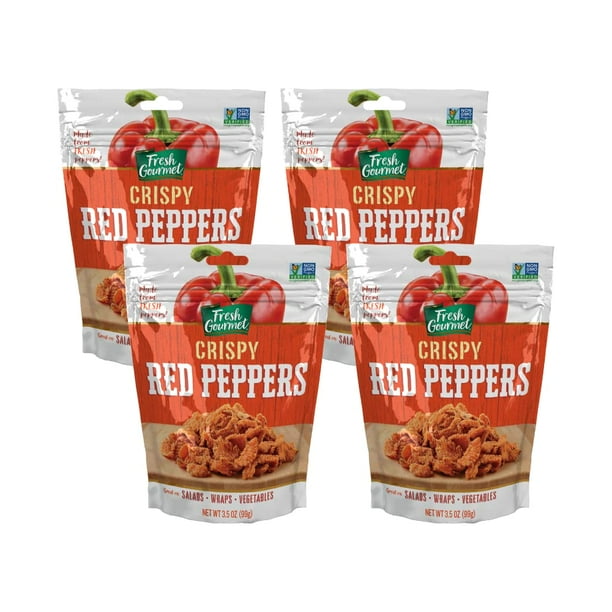 Fresh Gourmet Crispy Red Peppers Crunchy Snack and Salad Topper 3.5 oz ...