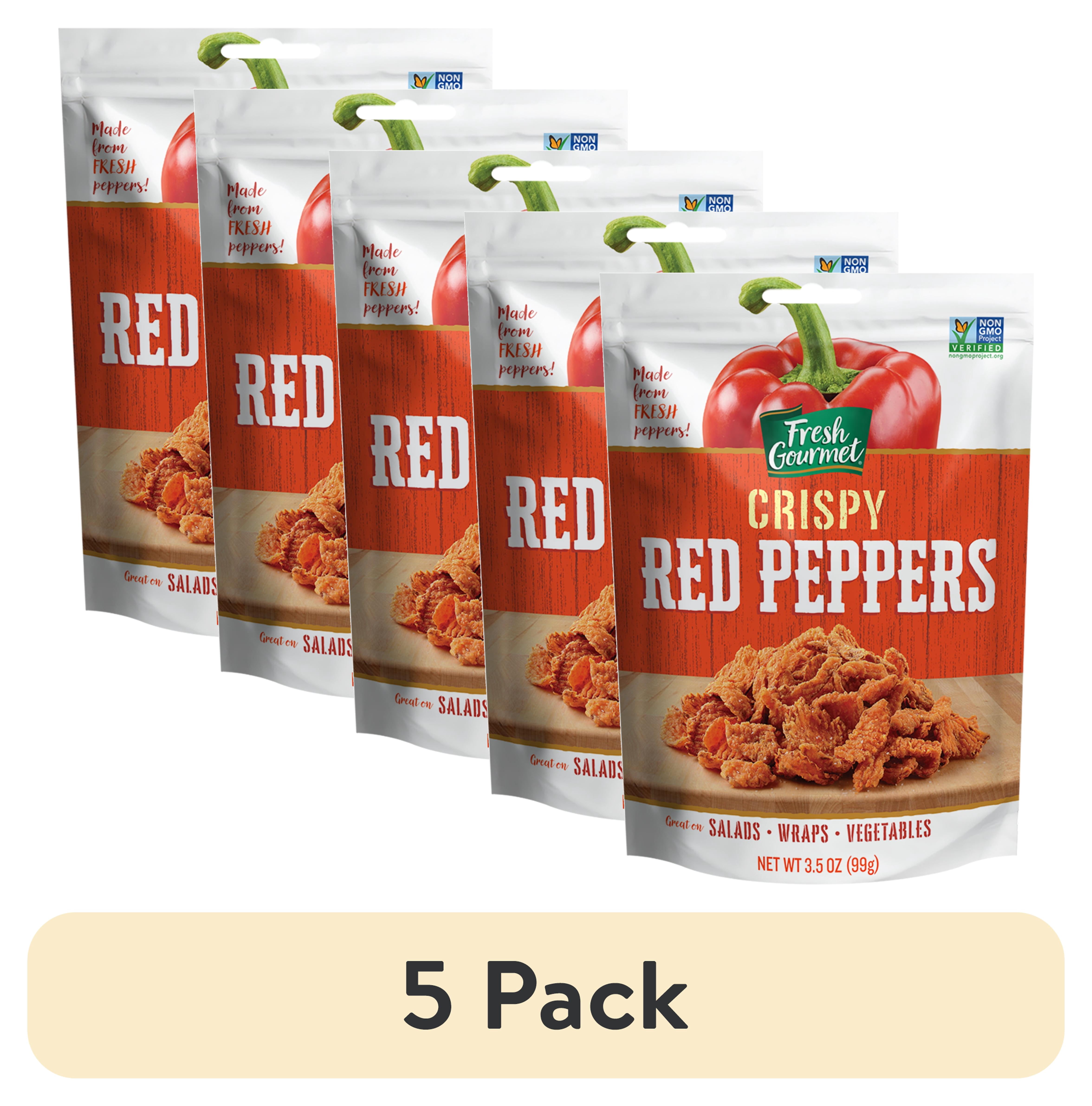 (5 pack) Fresh Gourmet Crispy Red Peppers, Salad Toppings, 3.5oz ...