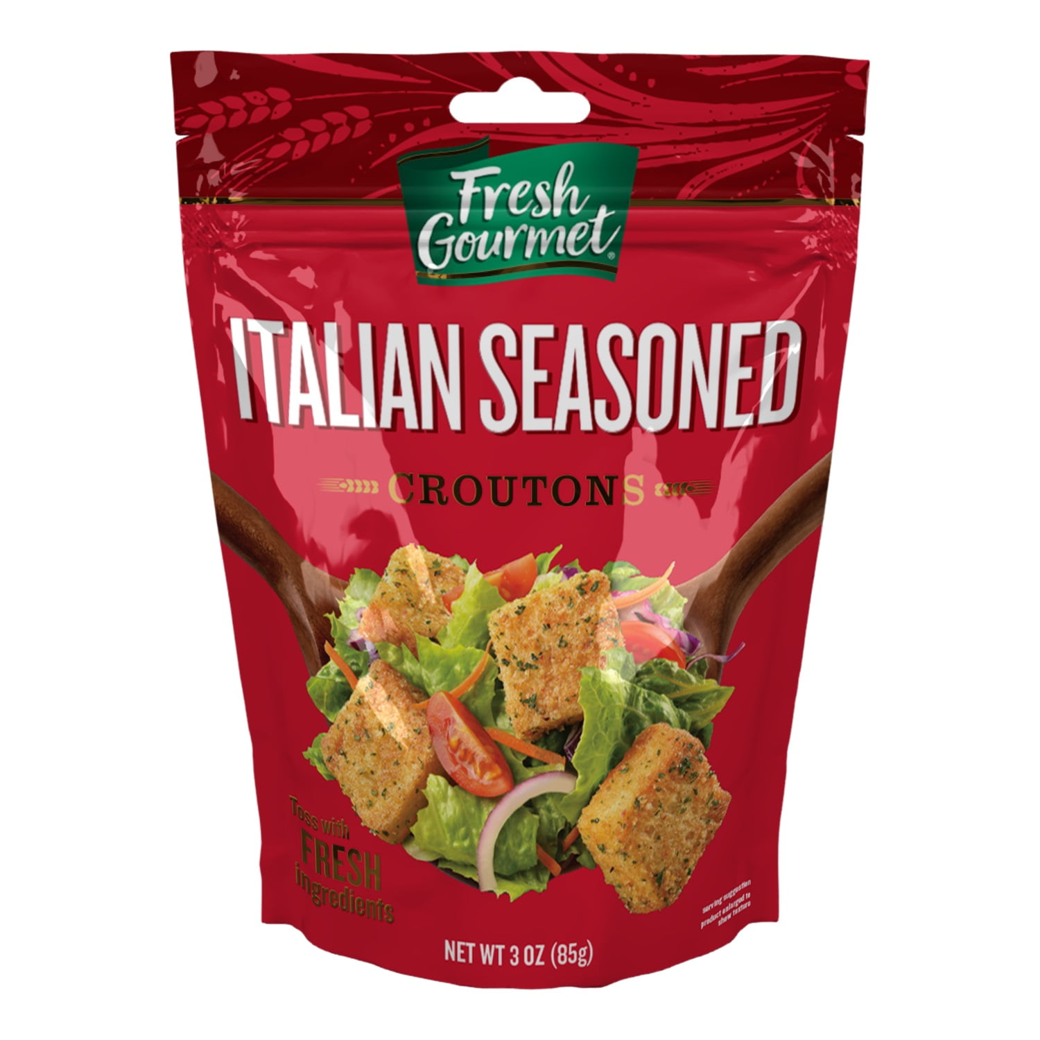 Fresh Gourmet Italian Seasoned Croutons, 3 oz Resealable Bag, Ready-To ...
