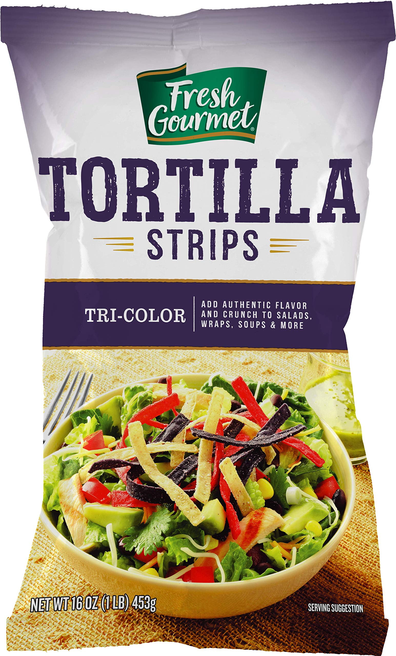 Fresh Gourmet Tri | Color Tortilla Strips | 1 Pound | Low Carb ...