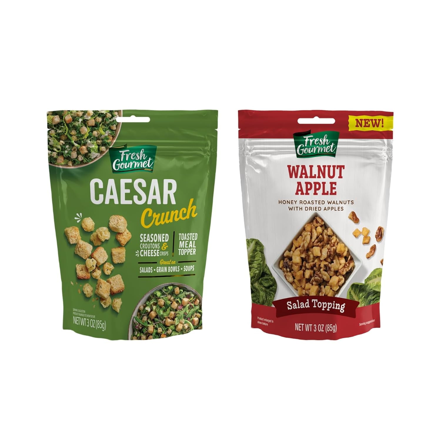 Fresh Gourmet Variety Pack, 1 Caesar Crunch 3 Oz, 1 Apple Walnut ...