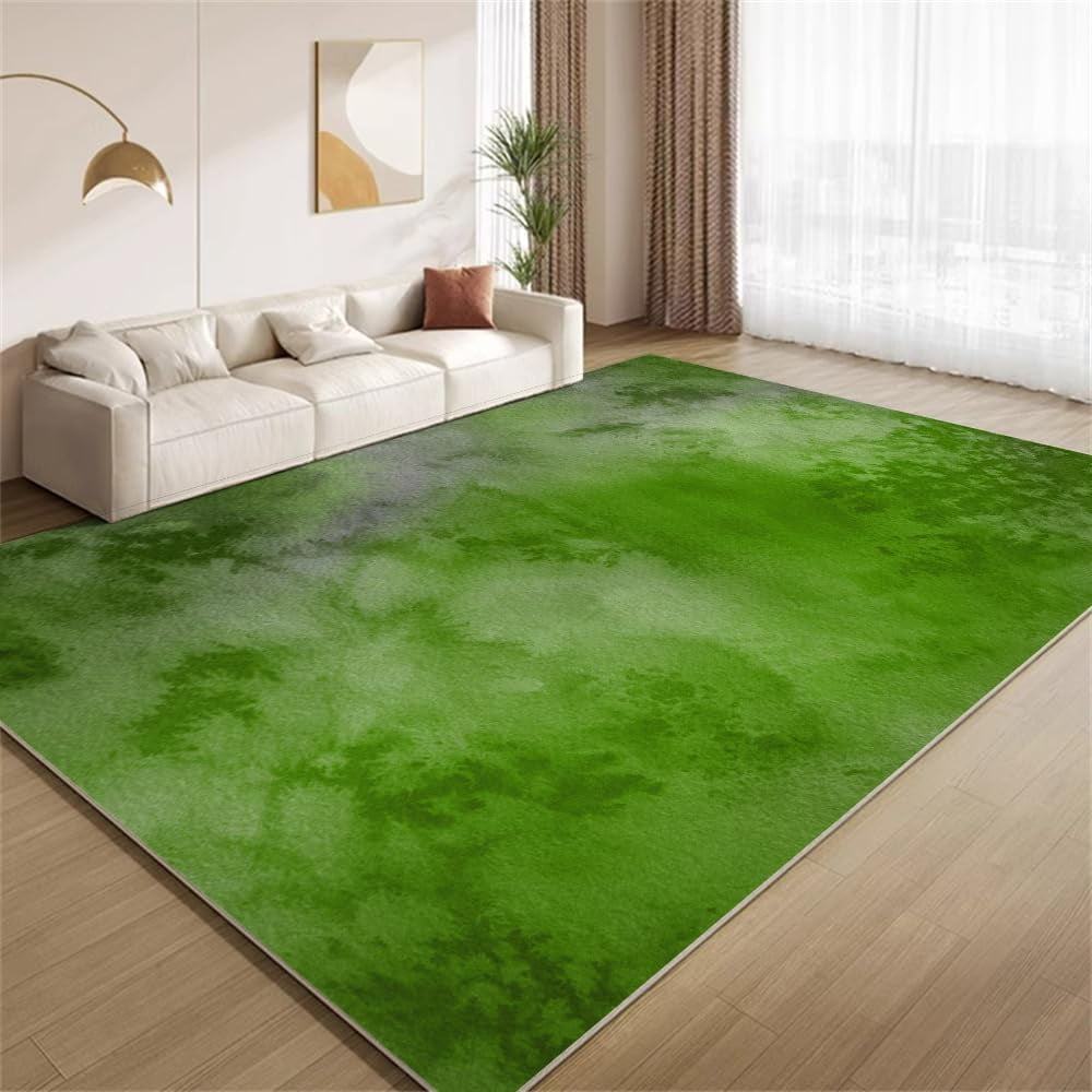 Fresh Green Area Rug, Abstract Texture Rugs For Living Room, Unique ...