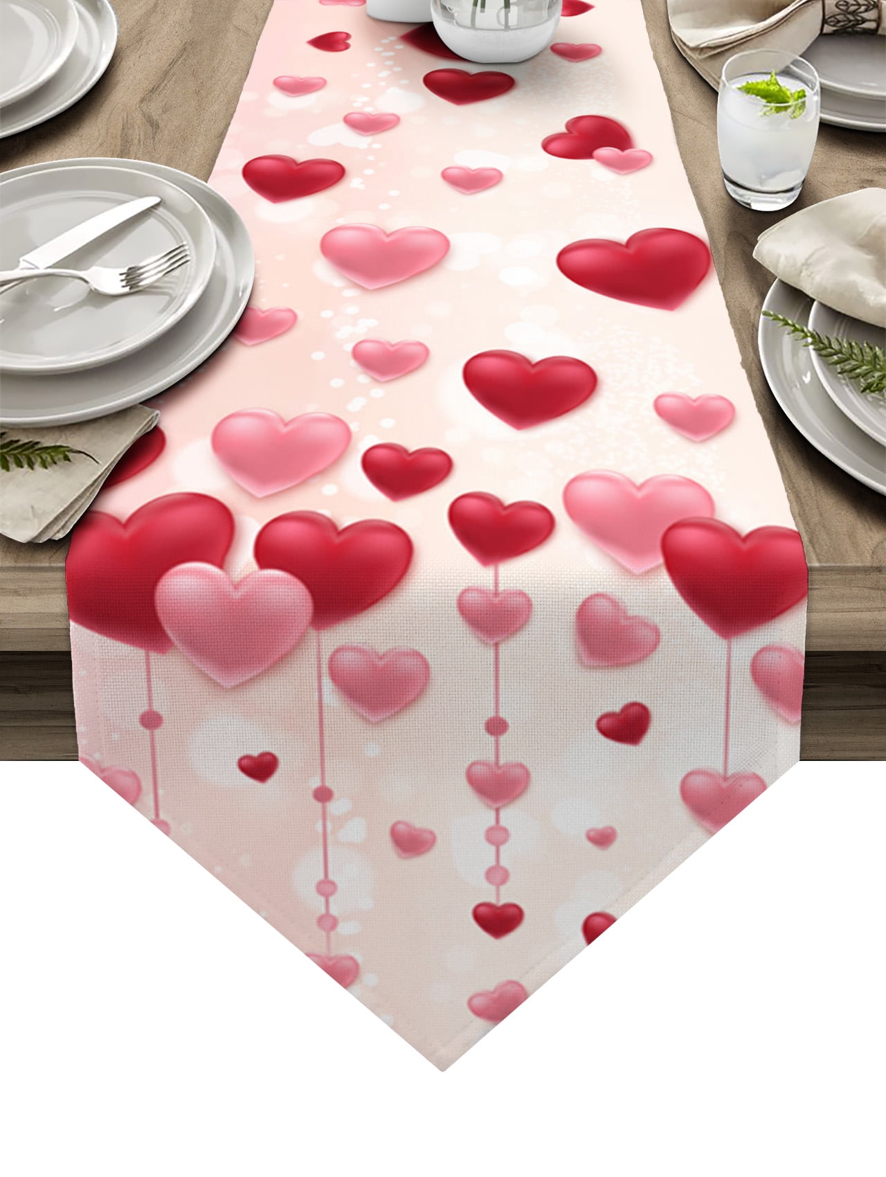 Fresh Green Background Love Table Runners Kitchen Dining Room ration ...