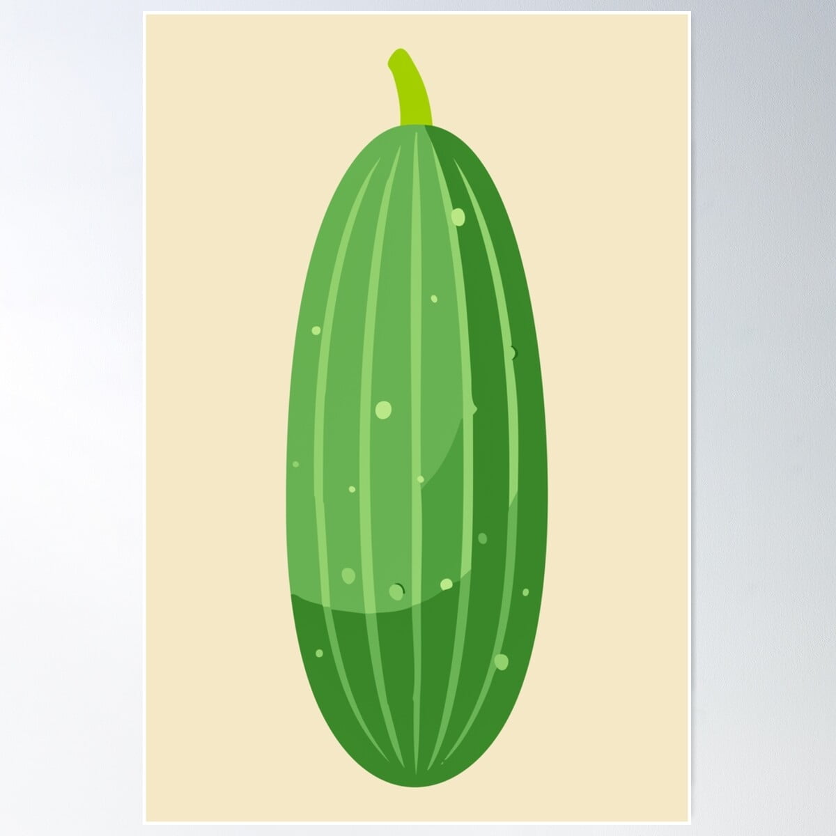 Fresh Green Cucumber Poster Wall Art, Modern Wall Decor For Living Room ...
