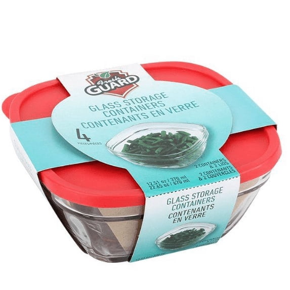 Fresh Guard Glass Container 12.5+22.65oz Set - Food Storage Containers ...