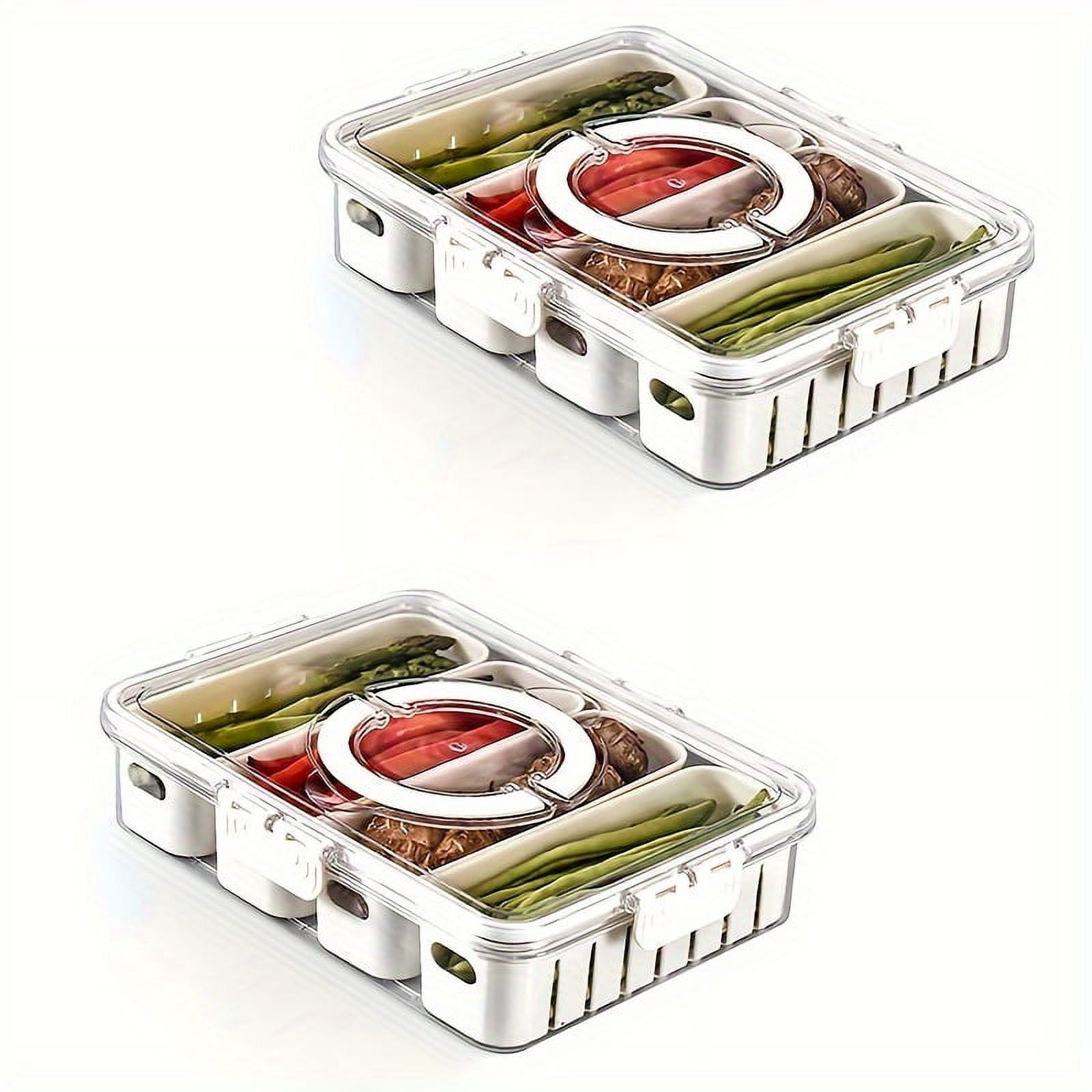 Fresh and Handy Clear Snack Tray with Lid and Handle NEWKBO 1/2pcs ...