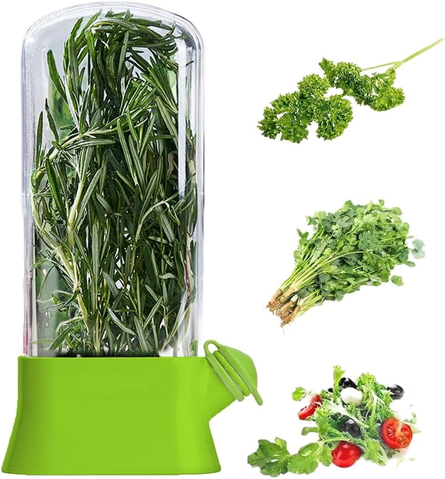Fresh Herb Keeper for Refrigerator, Transparent Herb Storage Box ...