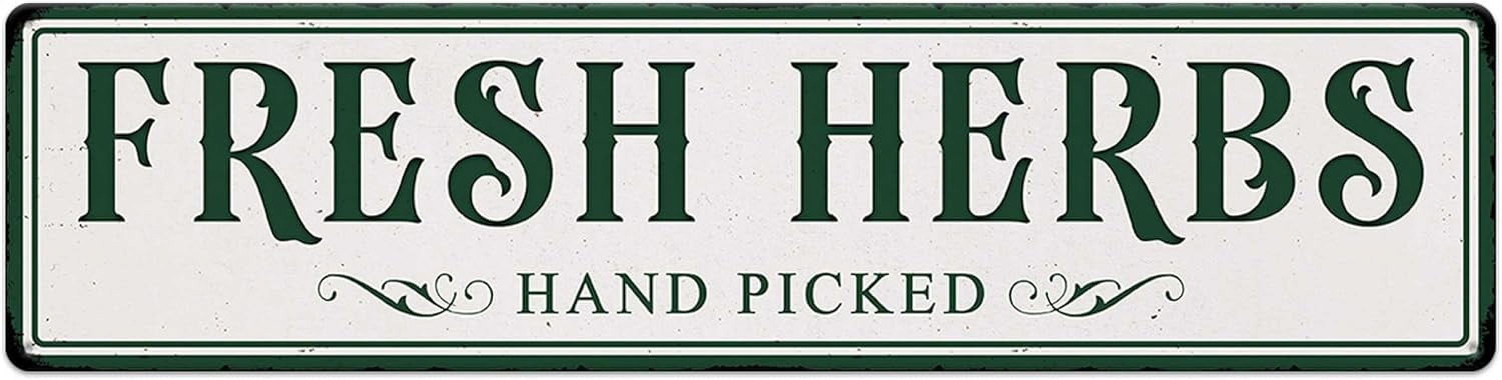 Fresh Herbs Vintage Metal Sign Retro Garden Decorations Green Plant ...