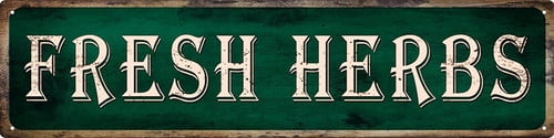 Fresh Herbs Vintage Metal Sign, Retro Garden Decorations, Herb Wall Art ...