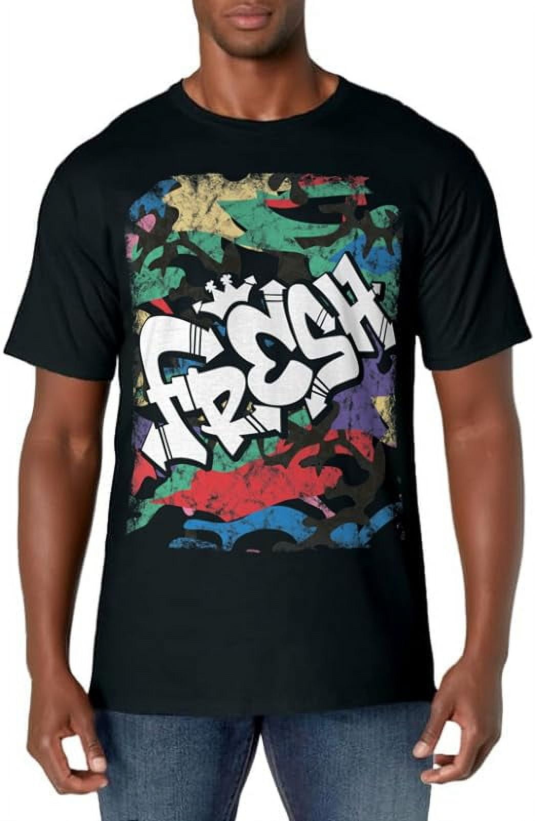 Fresh Hip Hop 80s 90s Old School Camo Rap Urban Slang T-Shirt - Walmart.com