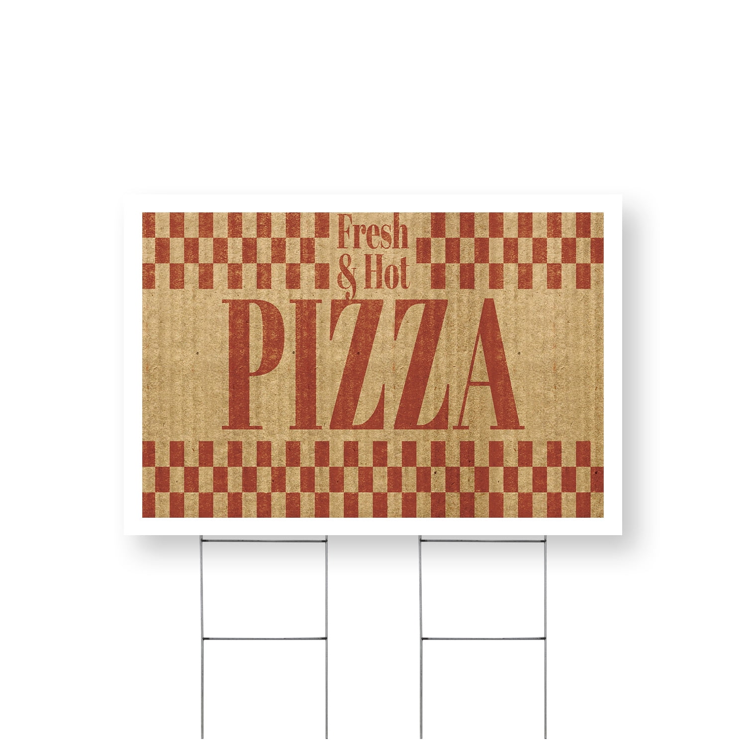 Fresh & Hot Pizza Yard Sign 24 Inch x 36 Inch Single Sided Weatherproof ...