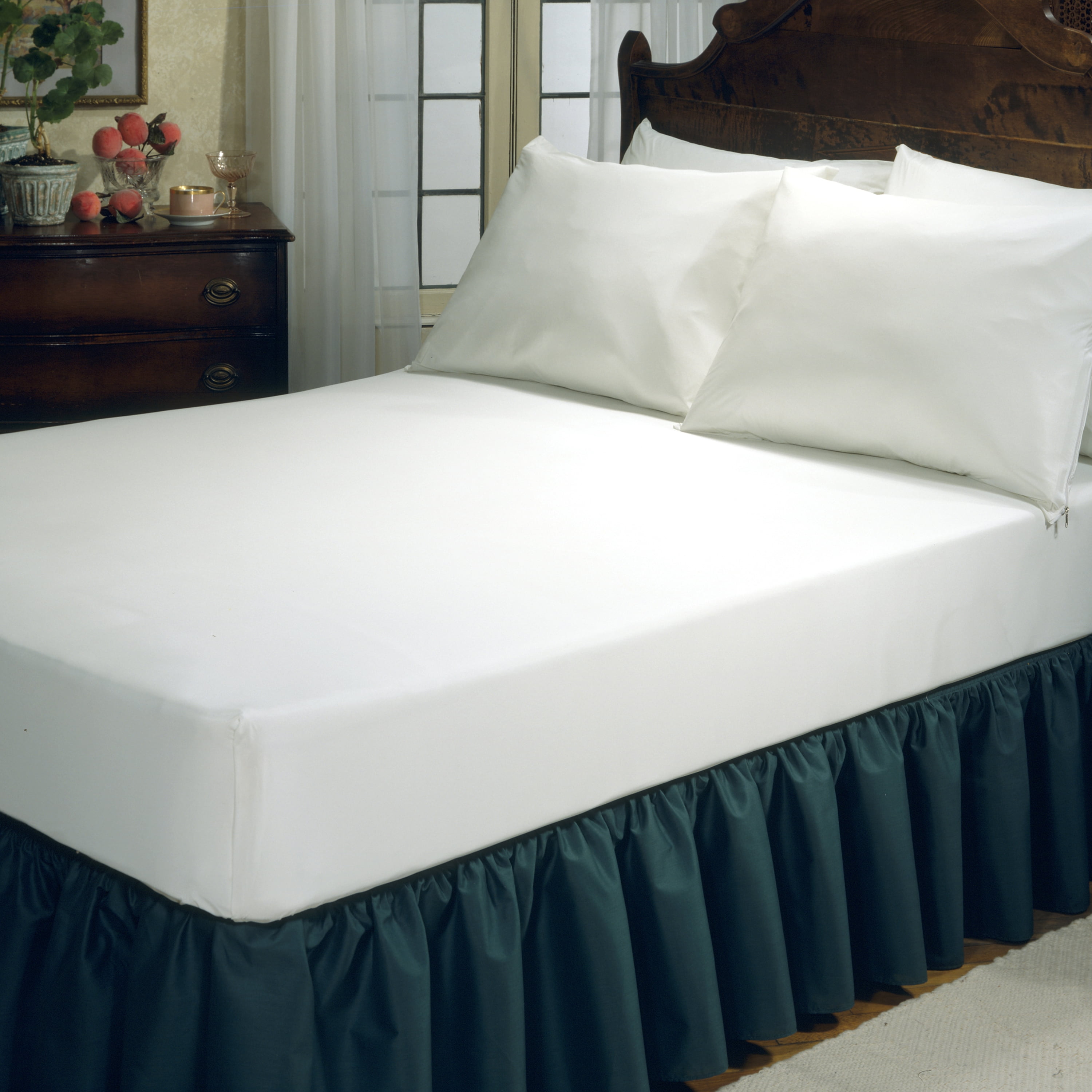 Fresh Ideas Waterproof Vinyl Mattress Protector, Hypoallergenic, Fits ...