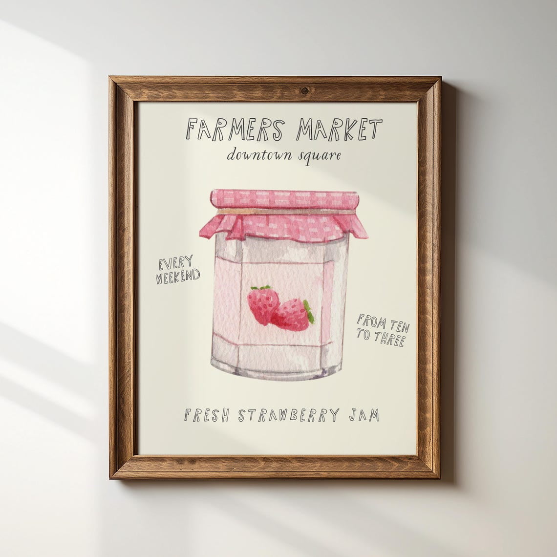 Fresh Jam Farmers Market Illustration Print Art Print Trendy Decor ...