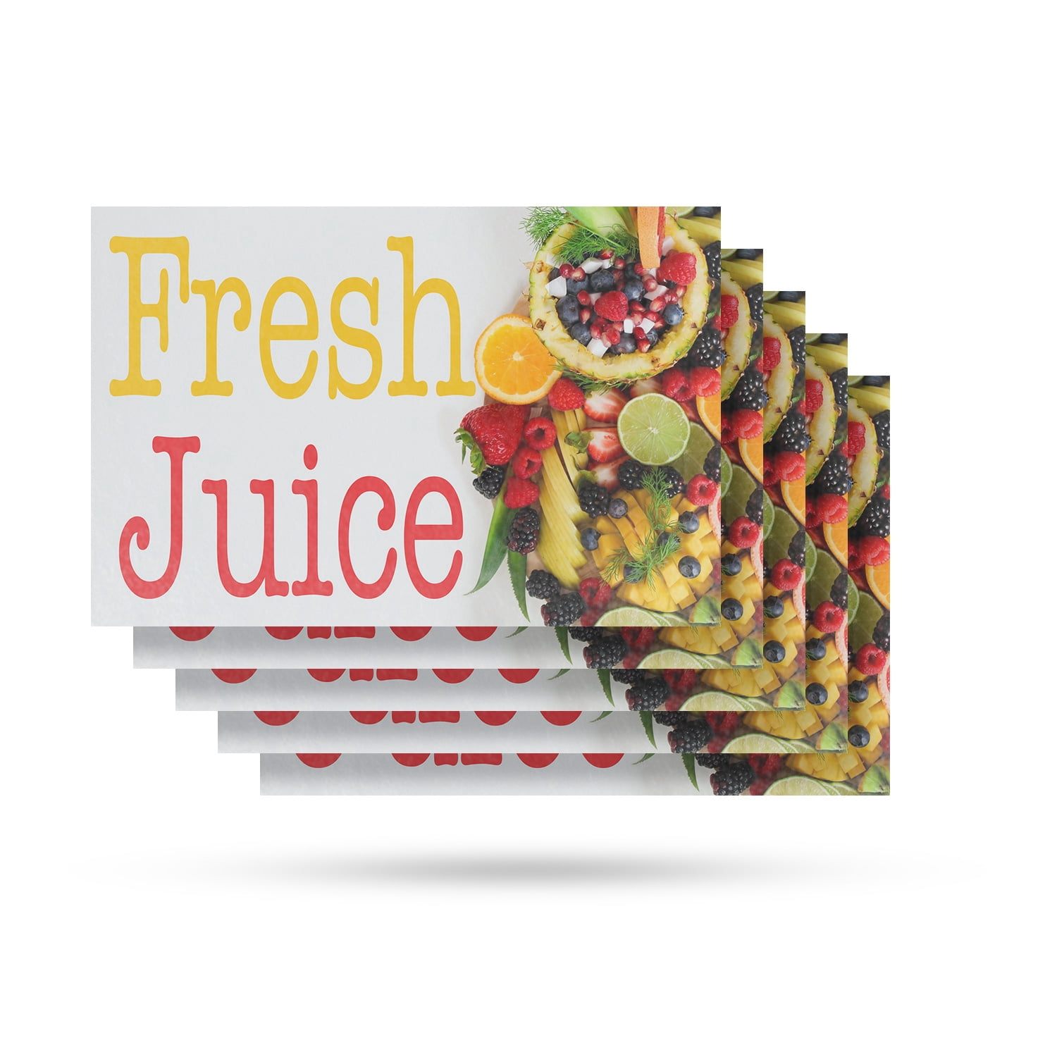Fresh Juice Vinyl Decal 5 Pack of 18 Inch x 24 Inch Weatherproof Heavy ...